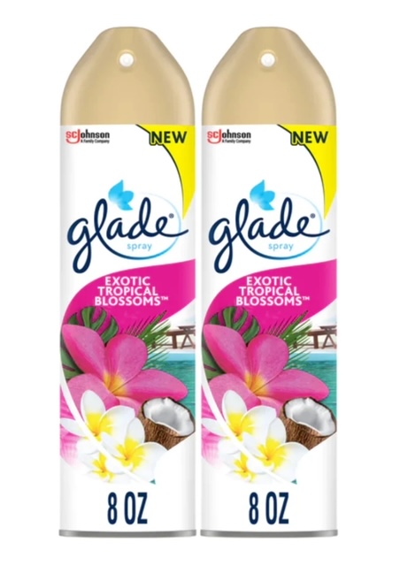 Glade Exotic Tropical Blossoms Air Freshener Spray Lot Of 2 on Luulla